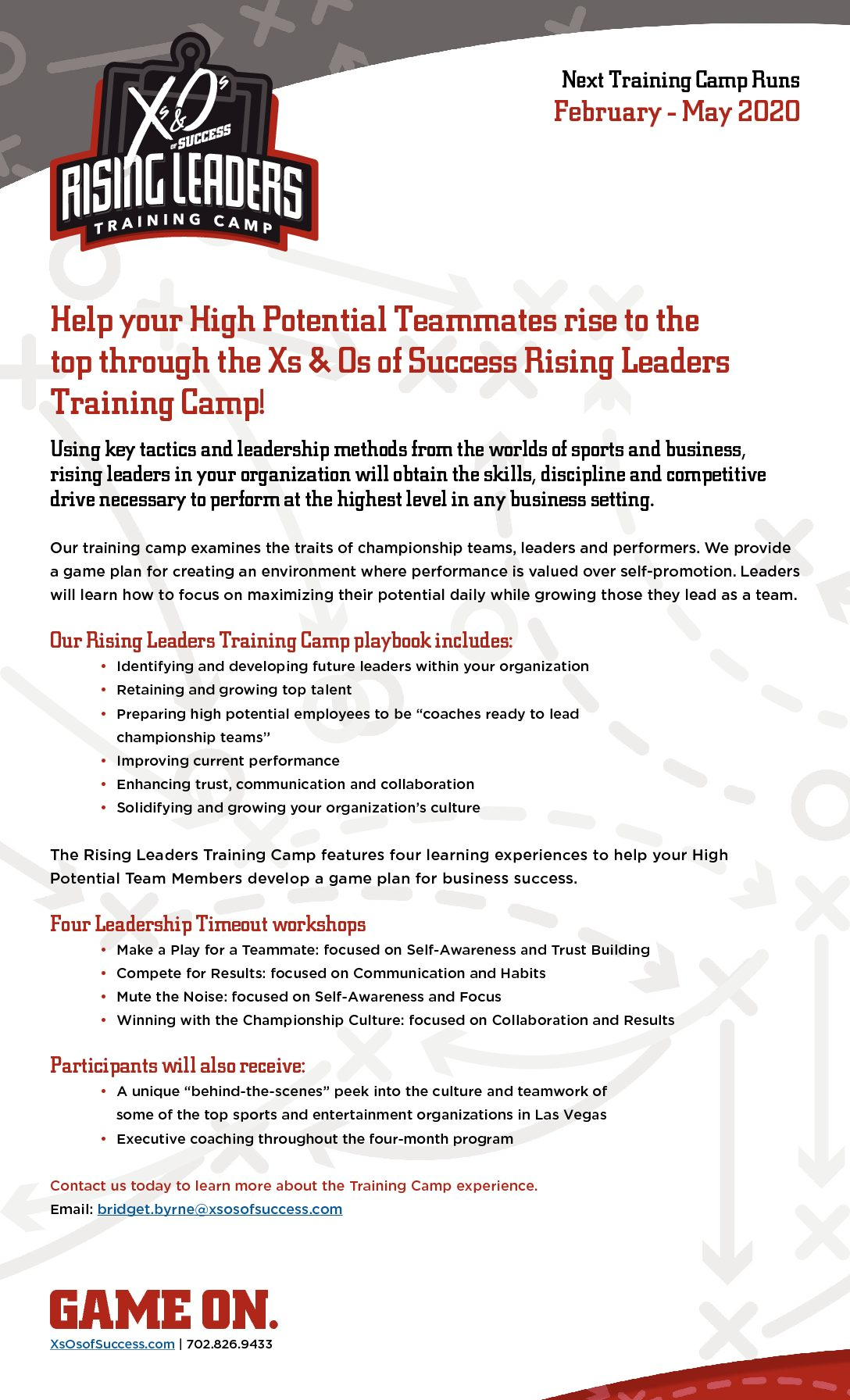 Rising Leaders Training Camp_OneSheet_2020 – The Xs & Os of Success